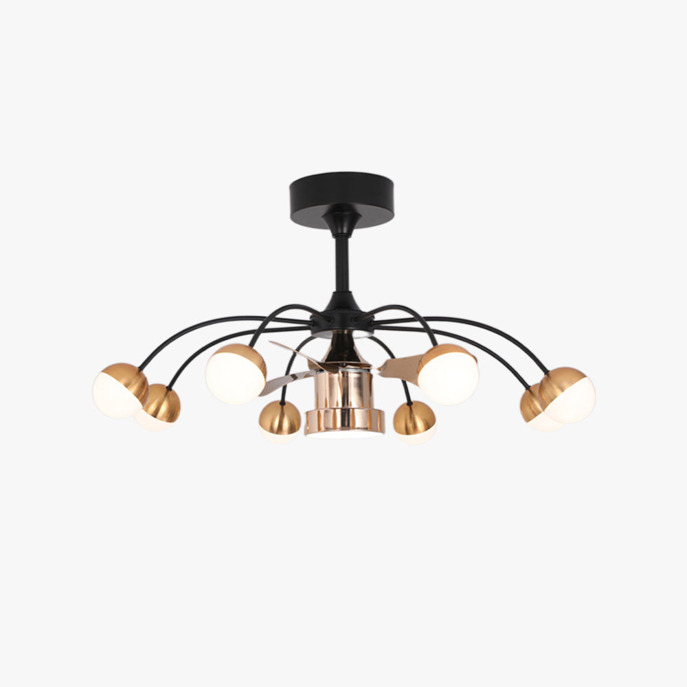 Valentina ceiling fan with lighting aluminum & metal, 8 flames, ∅93CM